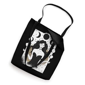 Lunar Goddess Moon Cycle Girl Witch Tote Bag