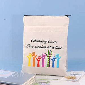 ABA Therapist Gifts Changing Lives One Session at A Time Book Nerd Book Protector ABA Therapy Gifts (at A Time-BS)