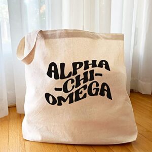 sockprints Tote Bags for Alpha Chi Omega Sorority – Mod Style Sorority Bag - Large Canvas Tote Bag - Sorority Gifts for Women