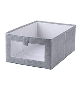 rectangular clothing storage bins, canvas storage bins,home decor,cloth bins for closet organization, storage bins,storage baskets for shelves,storage basket，bedroom storage（grey）