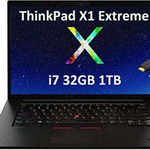 Lenovo ThinkPad X1 Extreme Gen 3 15.6" FHD (Intel 6-Core i7-10750H, 32GB RAM, 1TB PCIe SSD, GTX 1650 Ti) Mobile Workstation Laptop, 2 x Thunderbolt 3, Backlit, Fingerprint, IST HDMI, Win 10 Pro