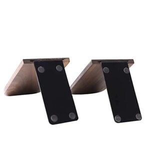 Xiaokeis 2Pcs Wood Book Ends,Decorative Bookends for Shelves,No Skid Black Walnut Book Holder for Home Office School,L-Shaped Bookend Perfect for Books/DVD's/CD'S/Video Games(Black Walnut)