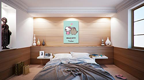 Hello Kitty Pusheen The Cat - Poster (Hearts) (Size: 24" x 36")