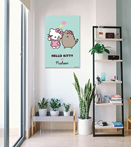 Hello Kitty Pusheen The Cat - Poster (Hearts) (Size: 24" x 36")