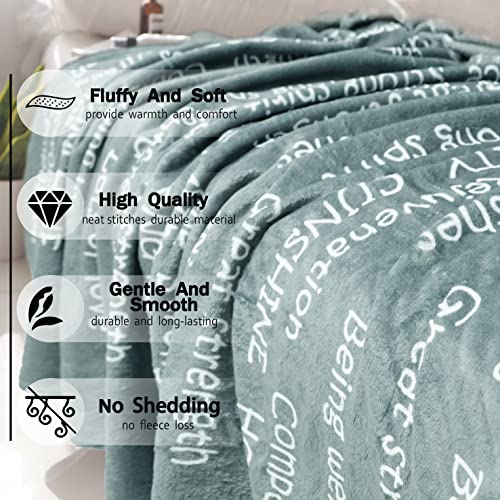 Healing Thoughts Throw Blanket | Positive Energy | Compassion | Warm Hugs| Inspirational Blanket | Get Well Gifts for Women | Comfort Chemo Blanket | Breast Cancer Gifts for Women | 50" x 60" Grey