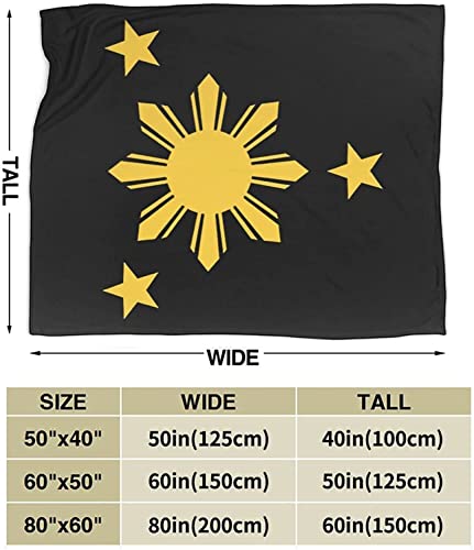 Philippines Filipino Pinoy Flag Blankets and Throws Twin Large Blanket Warm Soft Blankets for Couch Bed Sofa Travel Plush Blanket All Season for Women Men