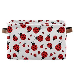 wusikd ladybug storage basket set of 1 large fabric funny storage basket bins box cube with handles collapsible closet shelf clothes organizer basket for nursery bedroom