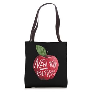 nyc new york city big apple red green white tote bag