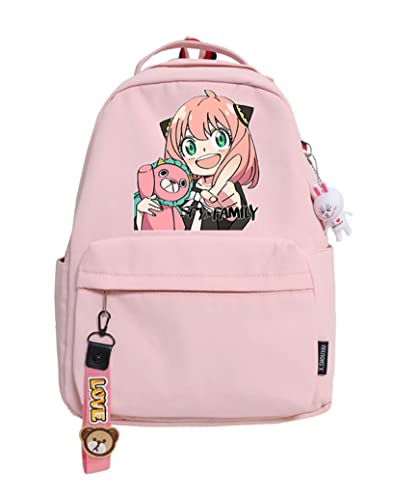 Yunbei SPY×FAMILY Cosplay Backpack Adults Anya Forger Yor Loid Forger School Bag Shoulder Bag Travel Bag (Pink1, One Size)