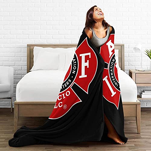 International Association of Firefighters Iaff Ultra Blankets Flannel Fleece Blanket Soft Lightweight Plush Christmas Throw Blankets for Women Men Kid Warm Cozy Microfiber Blankets for Couch Bed Sofa