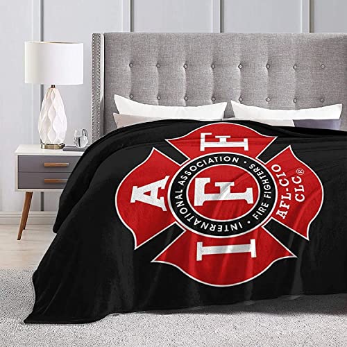 International Association of Firefighters Iaff Ultra Blankets Flannel Fleece Blanket Soft Lightweight Plush Christmas Throw Blankets for Women Men Kid Warm Cozy Microfiber Blankets for Couch Bed Sofa