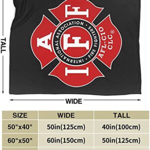 International Association of Firefighters Iaff Ultra Blankets Flannel Fleece Blanket Soft Lightweight Plush Christmas Throw Blankets for Women Men Kid Warm Cozy Microfiber Blankets for Couch Bed Sofa