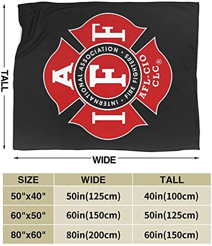 International Association of Firefighters Iaff Ultra Blankets Flannel Fleece Blanket Soft Lightweight Plush Christmas Throw Blankets for Women Men Kid Warm Cozy Microfiber Blankets for Couch Bed Sofa