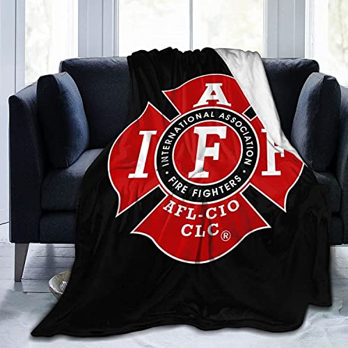 International Association of Firefighters Iaff Ultra Blankets Flannel Fleece Blanket Soft Lightweight Plush Christmas Throw Blankets for Women Men Kid Warm Cozy Microfiber Blankets for Couch Bed Sofa