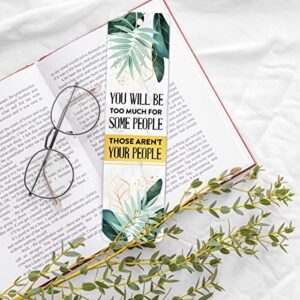 GOLEEX Positive Inspirational Quote Metal Magnetic Bookmarks with Ruler for Adults Women Men Kids Teens Book Lovers On Christmas Anniversary Graduation Bookmark Birthday Gifts