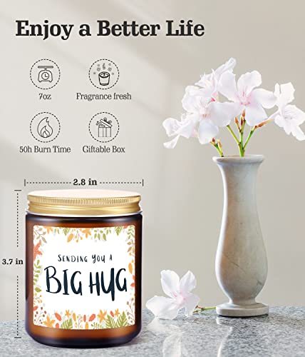 CINGUE Lavender Scented Hug Candle Gift for Women Thinking of You Gifts Unique Friendship Present for Best Friend BFF Bestie Mom Sister Men Female Coworker Relaxation Presents for Birthday Christmas