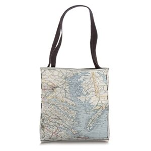 Vintage Chesapeake Bay Map (1901) Tote Bag