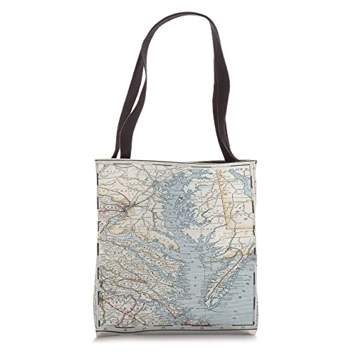 Vintage Chesapeake Bay Map (1901) Tote Bag