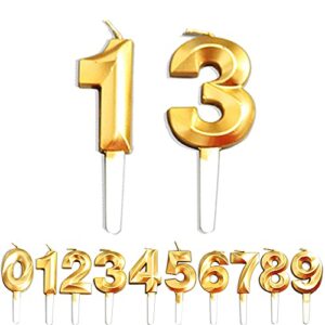 birthday number candles, no. 1/3/13/31 anniversary cake decorations, gold number birthday cake candles, cake decoration for birthday party wedding anniversary graduation celebration supplies