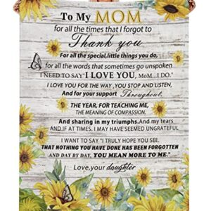 Gifts for Mom from Daughter Throw Blanket to My Mom Birthday Gifts for Mom Mother‘s’ Day Thanksgiving Christmas Day Gifts for Mom Soft Fleece Throw Mother Blanket