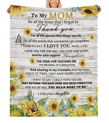 Gifts for Mom from Daughter Throw Blanket to My Mom Birthday Gifts for Mom Mother‘s’ Day Thanksgiving Christmas Day Gifts for Mom Soft Fleece Throw Mother Blanket