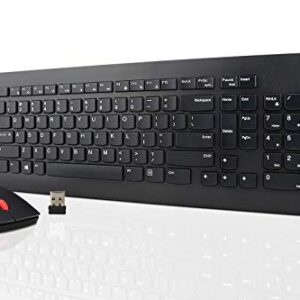 Lenovo 510 Wireless Keyboard & Mouse Combo, 2.4 GHz Nano USB Receiver, Full Size, Island Key Design, Left or Right Hand, 1200 DPI Optical Mouse, GX30N81775, Black