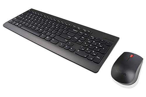 Lenovo 510 Wireless Keyboard & Mouse Combo, 2.4 GHz Nano USB Receiver, Full Size, Island Key Design, Left or Right Hand, 1200 DPI Optical Mouse, GX30N81775, Black