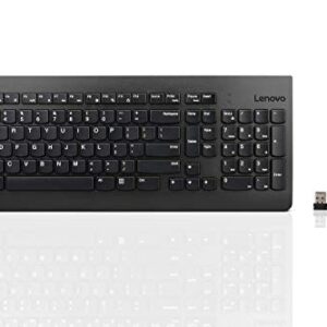 Lenovo 510 Wireless Keyboard & Mouse Combo, 2.4 GHz Nano USB Receiver, Full Size, Island Key Design, Left or Right Hand, 1200 DPI Optical Mouse, GX30N81775, Black