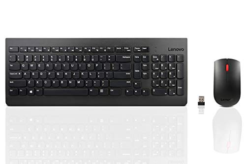 Lenovo 510 Wireless Keyboard & Mouse Combo, 2.4 GHz Nano USB Receiver, Full Size, Island Key Design, Left or Right Hand, 1200 DPI Optical Mouse, GX30N81775, Black