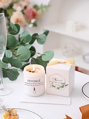 Engagement Gifts for Couples, Feyonce Newly Engaged Gift for Bride, He Put A Ring On it Candle, Vanilla&Lavender Scented Candles with Crystal