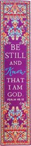 psalm 46:10 – bookmark-purple, be still and know that i am god, traditional turkish cloth carpet woven bookmark