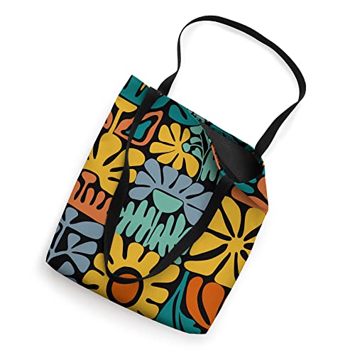 Funky Mid Century Modern Polynesian Luau Flowers Tote Bag