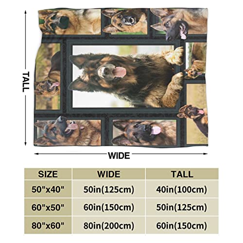 Smart Black Brown German Shepherd Dog Lovely Printed Ultra-Soft Throw Blanket Home Decorative Blanket for Living Room Bed Sofa