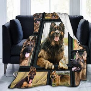 Smart Black Brown German Shepherd Dog Lovely Printed Ultra-Soft Throw Blanket Home Decorative Blanket for Living Room Bed Sofa