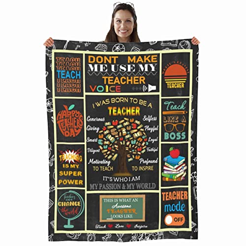 Teacher Blanket Gifts for Teachers Lightweight Soft Throws Sofa Couch Travel Office Nap, Teacher Gifts Ideas for Back to School Teachers' Day 80"X60"