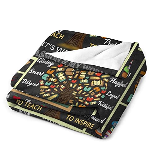 Teacher Blanket Gifts for Teachers Lightweight Soft Throws Sofa Couch Travel Office Nap, Teacher Gifts Ideas for Back to School Teachers' Day 80"X60"