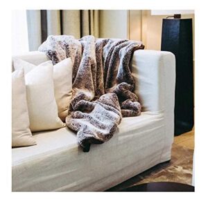 mon chateau luxury collection faux fur throw (kodiak brown)