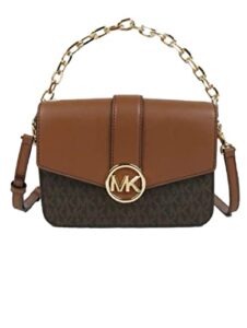 michael kors carmen small convertible flap shoulder bag (brown signature)