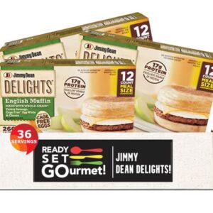 Jimmy Dean Delights, English Muffin Cage Free, Turkey Sausage EggWhite & Cheese | Made with Whole Grain - 3 Pack (12ct Each Box) - Ready Set Gourmet Donate a Meal Program