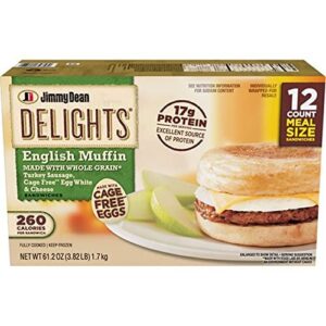 Jimmy Dean Delights, English Muffin Cage Free, Turkey Sausage EggWhite & Cheese | Made with Whole Grain - 3 Pack (12ct Each Box) - Ready Set Gourmet Donate a Meal Program