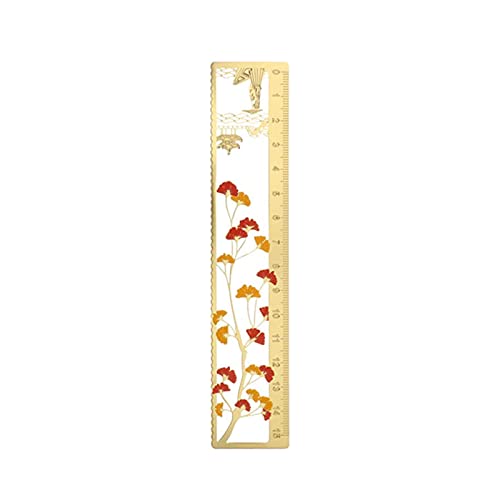 Bookmark Ruler Classical Metal Brass Book Mark Maple Leaf Hollow Page Marker for Teacher Appreciation Gifts Childrens Day Gifts