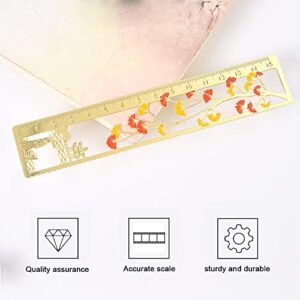 Bookmark Ruler Classical Metal Brass Book Mark Maple Leaf Hollow Page Marker for Teacher Appreciation Gifts Childrens Day Gifts