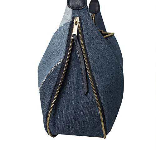 MUDD Handbags For Women Designer Patchwork Hobo Bag Denim