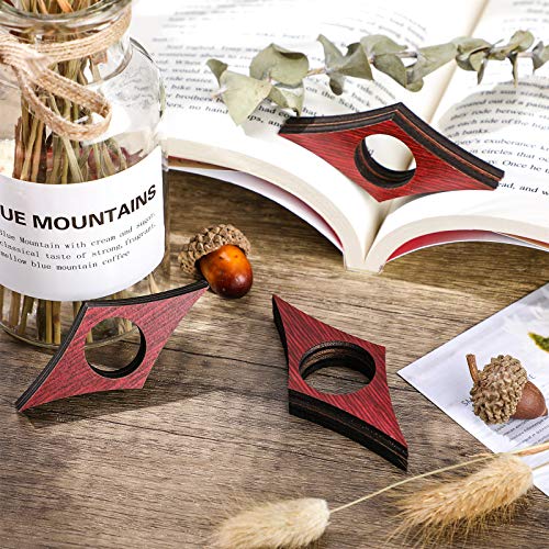 3 Pieces Book Page Holder Wooden Thumb Bookmark Thumb Ring Page Holder Page Spreader Book Reading Accessories for Teachers Book Lovers Readers Bookworm Literary Present in 3 Sizes