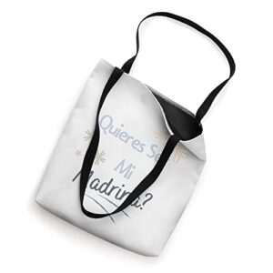 Quieres ser mi madrina de bautizo mexican spanish Tia Family Tote Bag