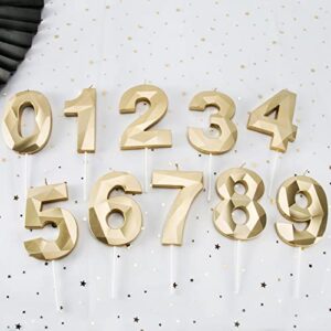 UVTQSSP 3.94 Inch Gold Number 3 Candles Large Glitter Numeral Birthday Candles Cake Topper Decoration for Party Adults Kisd or Pets