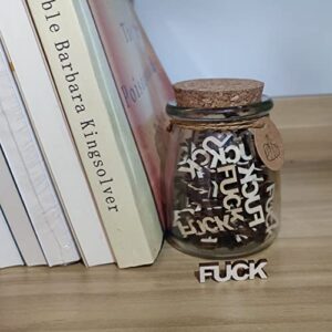 Jar of Fuck Gift Jar,Gag Gift Birthday Gift Funny Gift,Gift for Friend，Anniversaries Gift ，Fool Friends and Make Family Laugh Out Loud "Fuck to Give"(7oz)