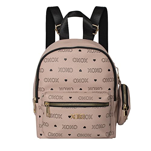 XOXO Women's Backpack Urban Heart Fashion Vegan Leather Ladies Travel Bag Rose