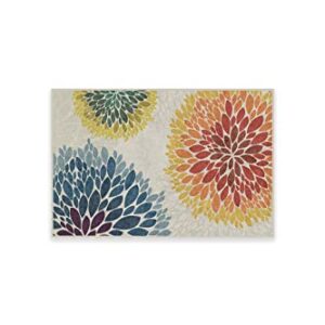 RUGGABLE Floral Medallion Washable Rug - Perfect Floral Area Rug for Living Room Bedroom Kitchen - Pet & Child Friendly - Stain & Water Resistant - Multicolor 2'x3' (Standard Pad)