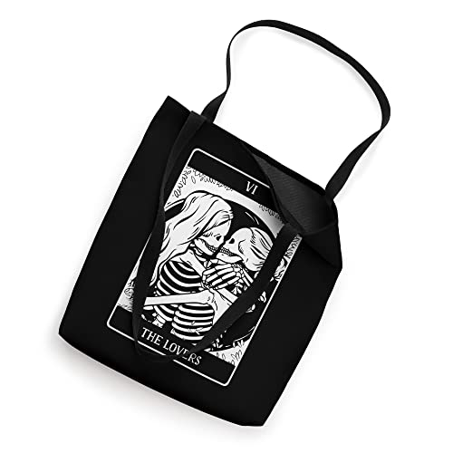 The Lovers Tarot Card Occult Goth Lesbian Skeleton Halloween Tote Bag